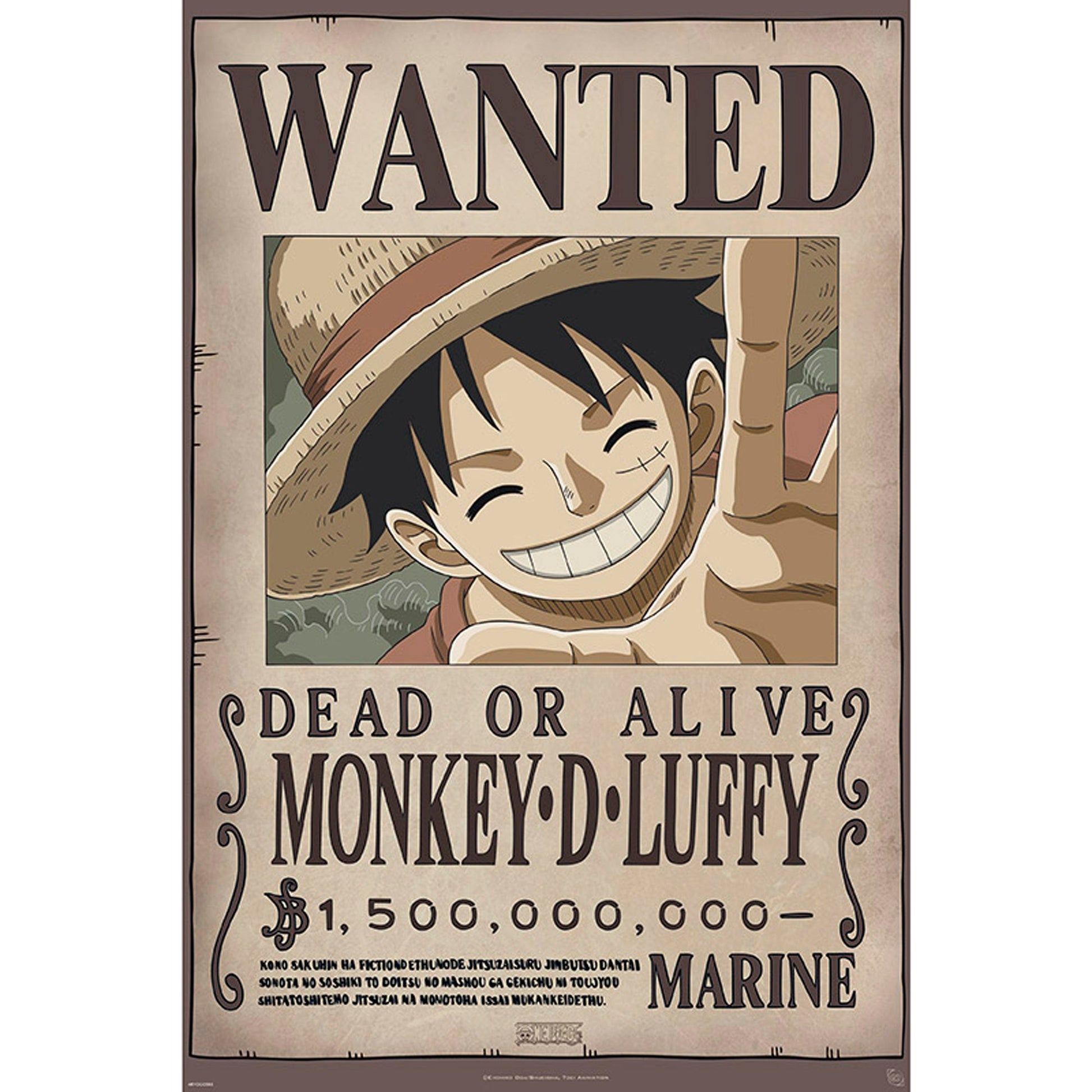 GB eye One Piece Wanted Luffy New 2 61 x 91.5cm Maxi Poster – On the ...